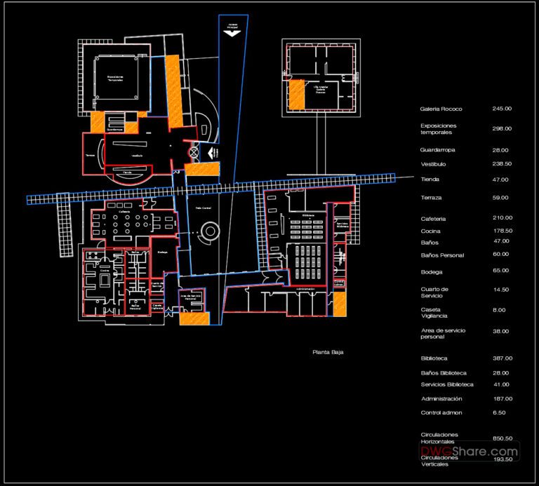 Museum Layout Plans AutoCAD File DWG