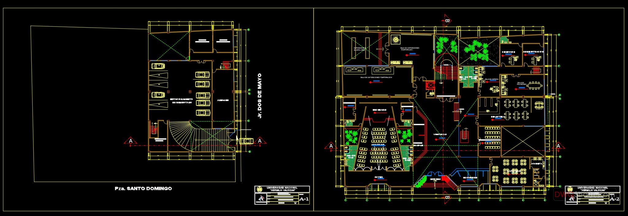 Museum Plans and Elevations AutoCAD File DWG