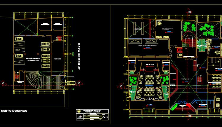 Museum Plans and Elevations AutoCAD File DWG - Free Cad Blocks ...