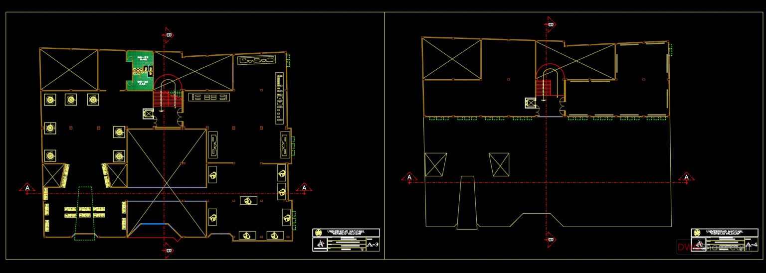 Museum Plans and Elevations AutoCAD File DWG