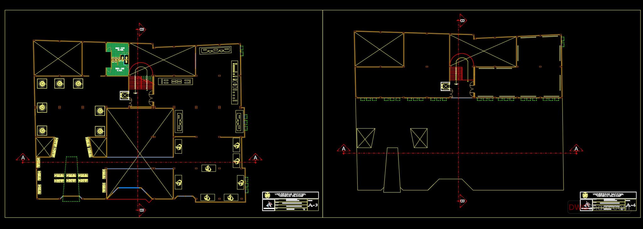 Museum Plans and Elevations AutoCAD File DWG