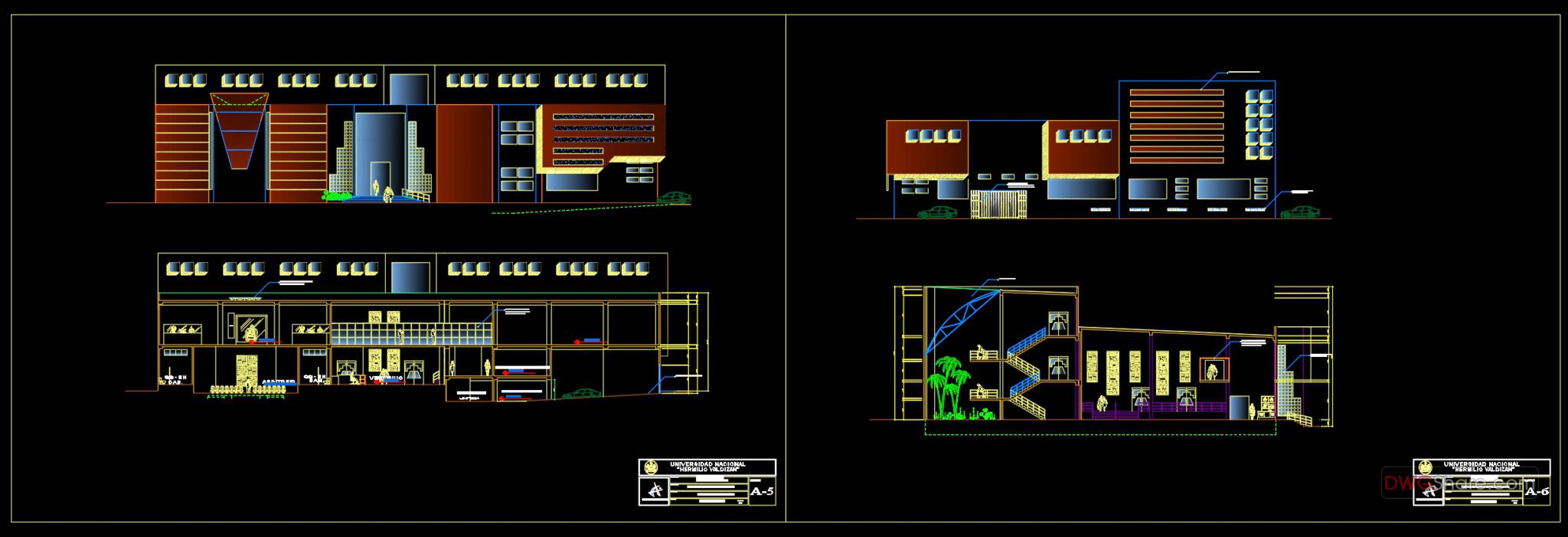 Museum Plans and Elevations AutoCAD File DWG
