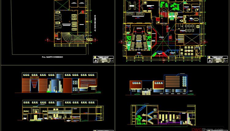 Museum Plans and Elevations AutoCAD File DWG - Free Cad Blocks ...