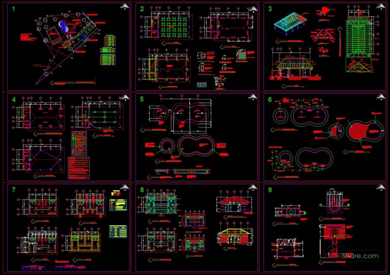 Recreational swim center free Autocad drawings