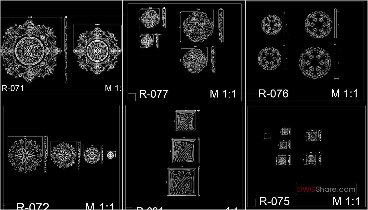 Rosettes Cad Blocks Free Download
