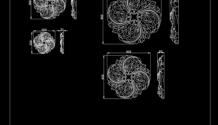 Rosettes Cad Blocks Free Download - Free Cad Blocks, download DWG ...