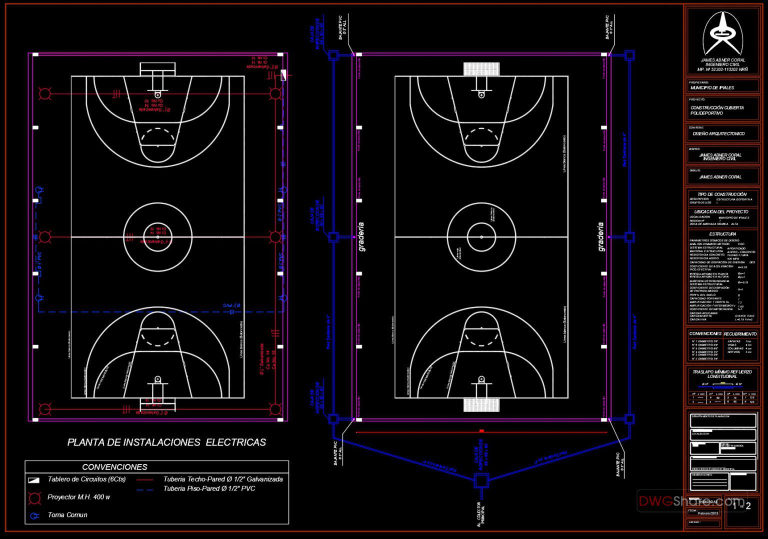 Sport Center Design AutoCAD File DWG