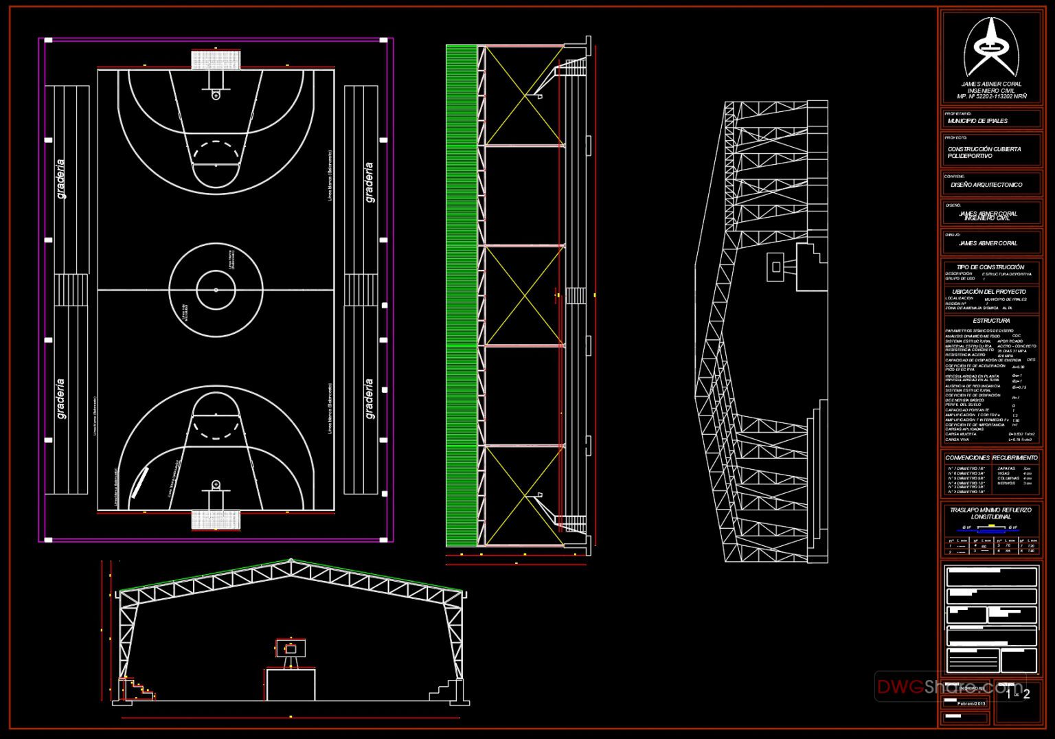 Sport Center Design AutoCAD File DWG