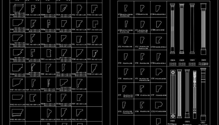 109.Neoclassical Style Decor CAD Design Elements - Free Cad Blocks ...