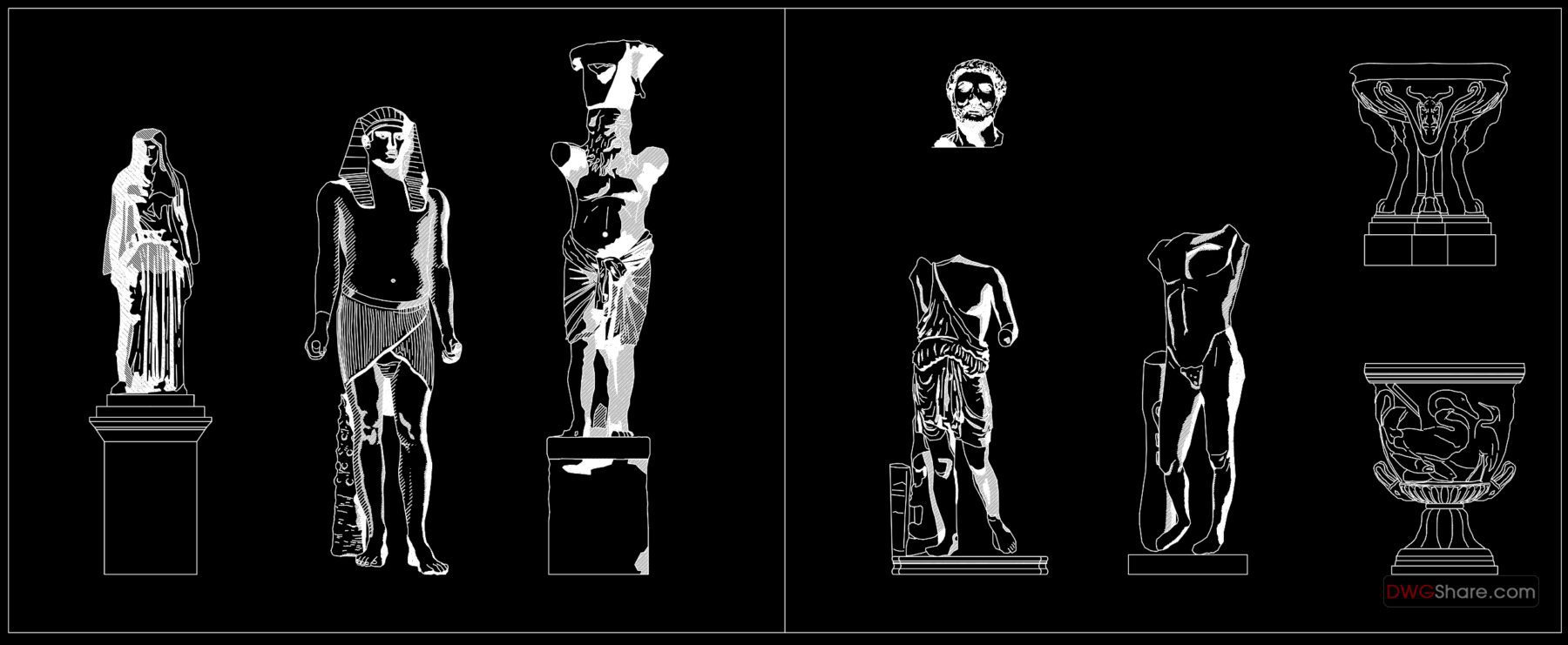 11.Sculpture AutoCAD blocks free download