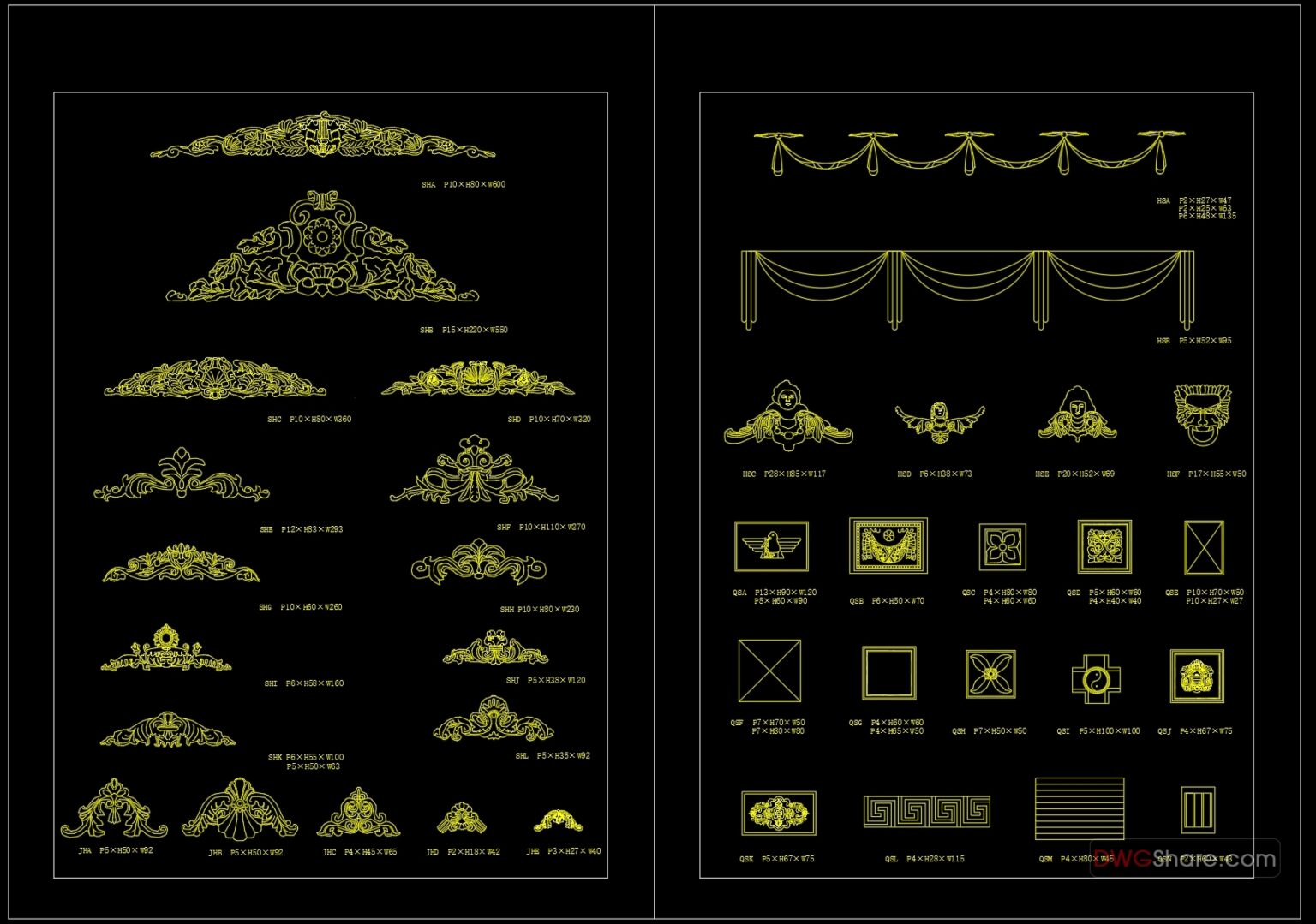 110.Neoclassical Style Decor CAD Design Elements