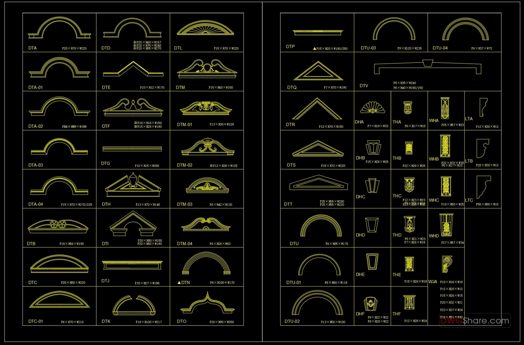 111.Neoclassical Style Decor CAD Design Elements