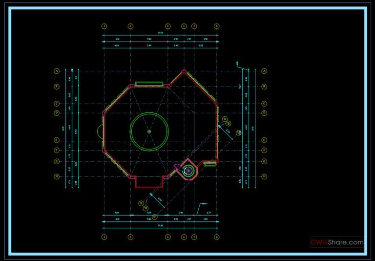 15.Mosque Layout Plan and Elevation Details AutoCAD File Free Download