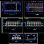 24.Multitasking Hall Planner Layout and Elevation Details AutoCAD File ...