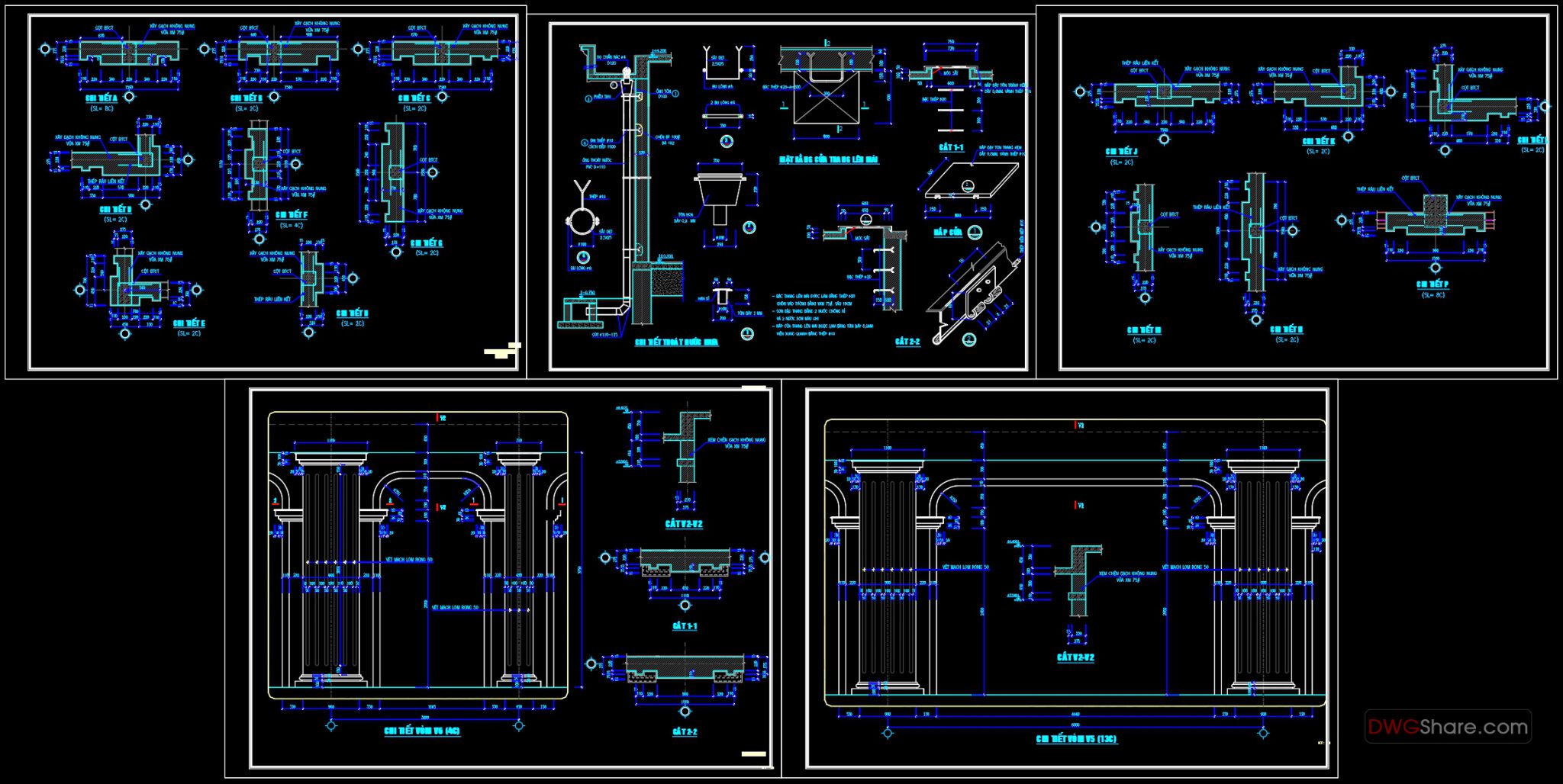 24.Multitasking Hall Planner Layout and Elevation Details AutoCAD File ...