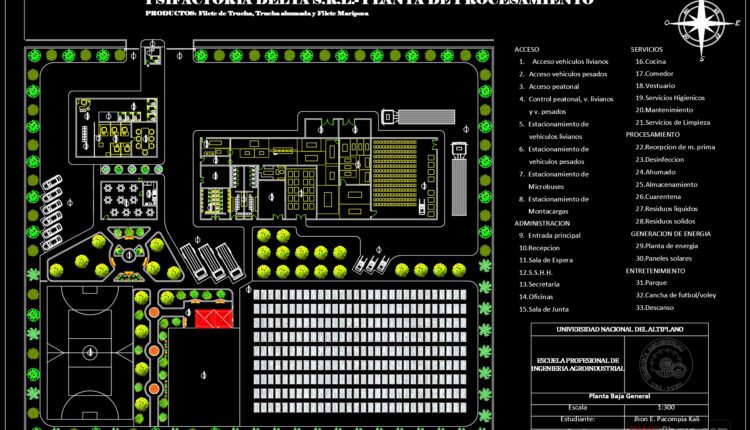 24.Plant Design For Processing Trout CAD - Free Cad Blocks, download ...