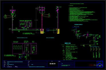 30.Electric Pole Underground Details CAD