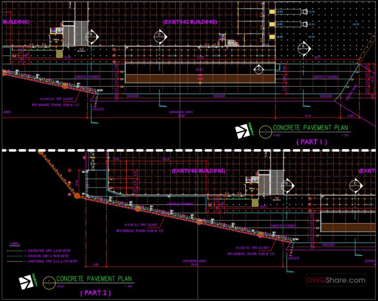 42.Cad File of Road Layout Plan and cross section For Free Download