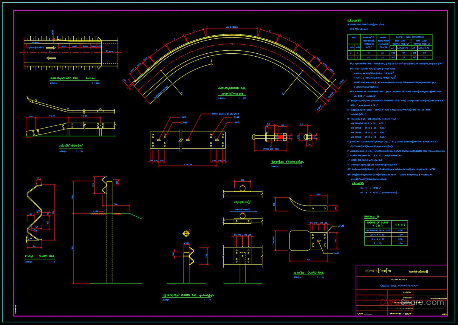43.Cad File of Roads and Intersections Details For Free Download