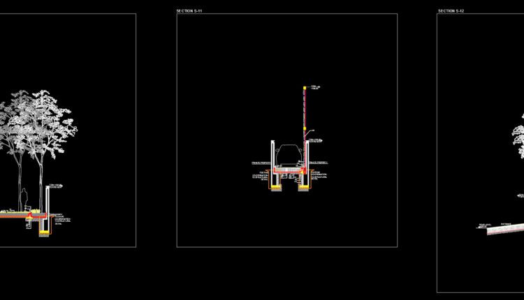50.Cad File of Roadside Planting Section Details For Free Download ...