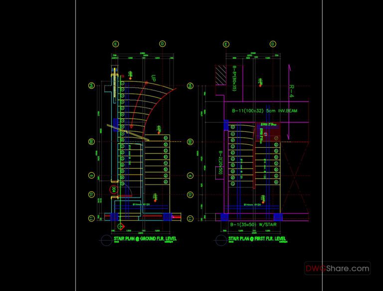 50.Stair Reinforcement Details Free Drawing Download
