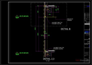 66.Detailed autocad drawings of glass walls