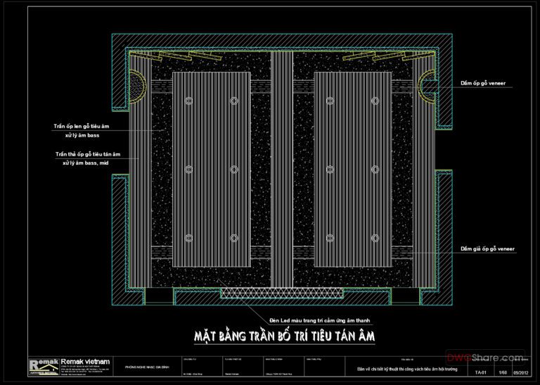 69.Acoustic isolation wall detail drawing in dwg AutoCAD file