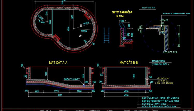 70.Swimming Pool Full Detail Project AutoCAD Drawings - Free Cad Blocks ...