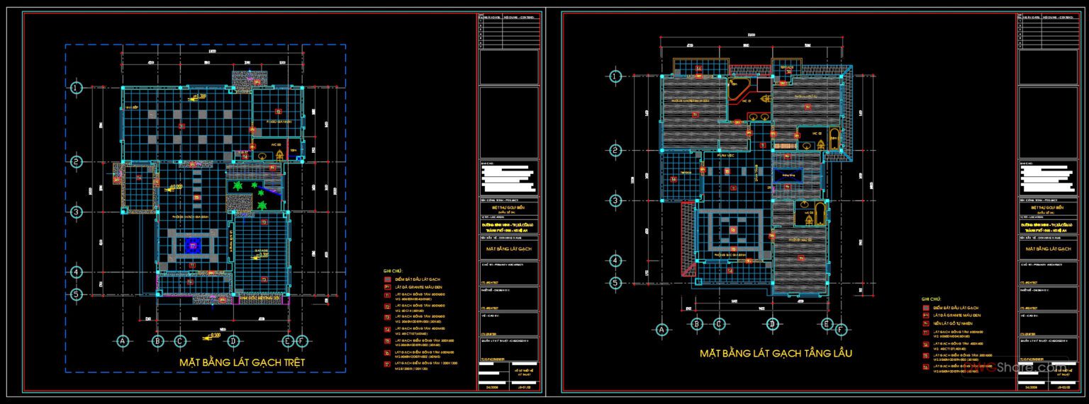 72.CAD Drawings of Tile Flooring