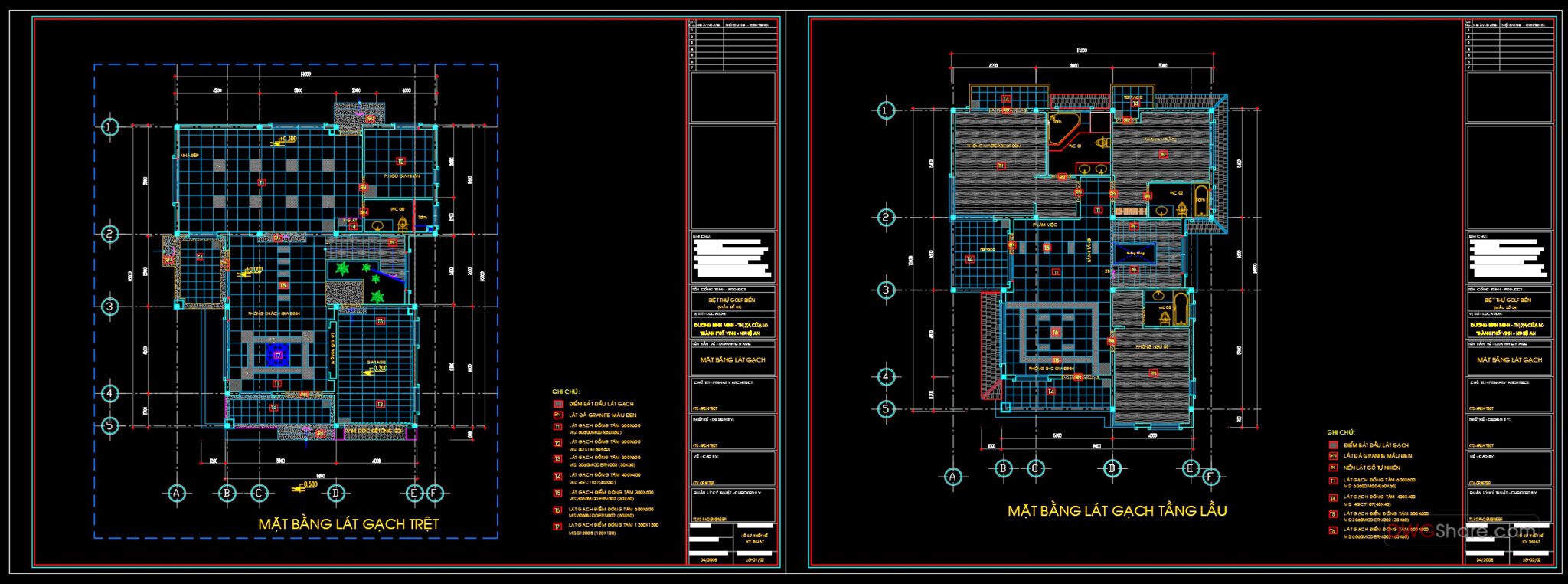 72.CAD Drawings of Tile Flooring