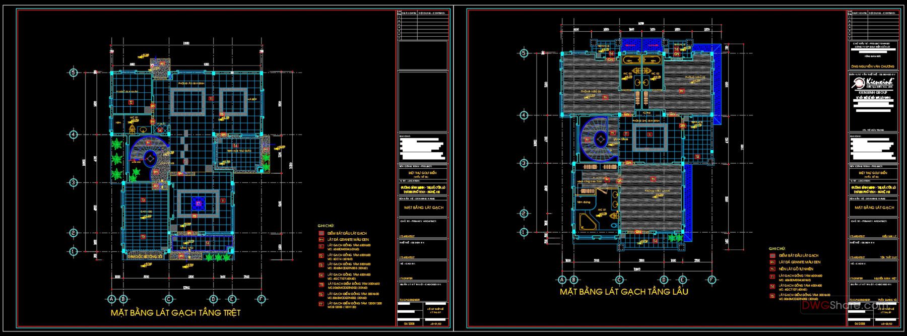 72.CAD Drawings of Tile Flooring