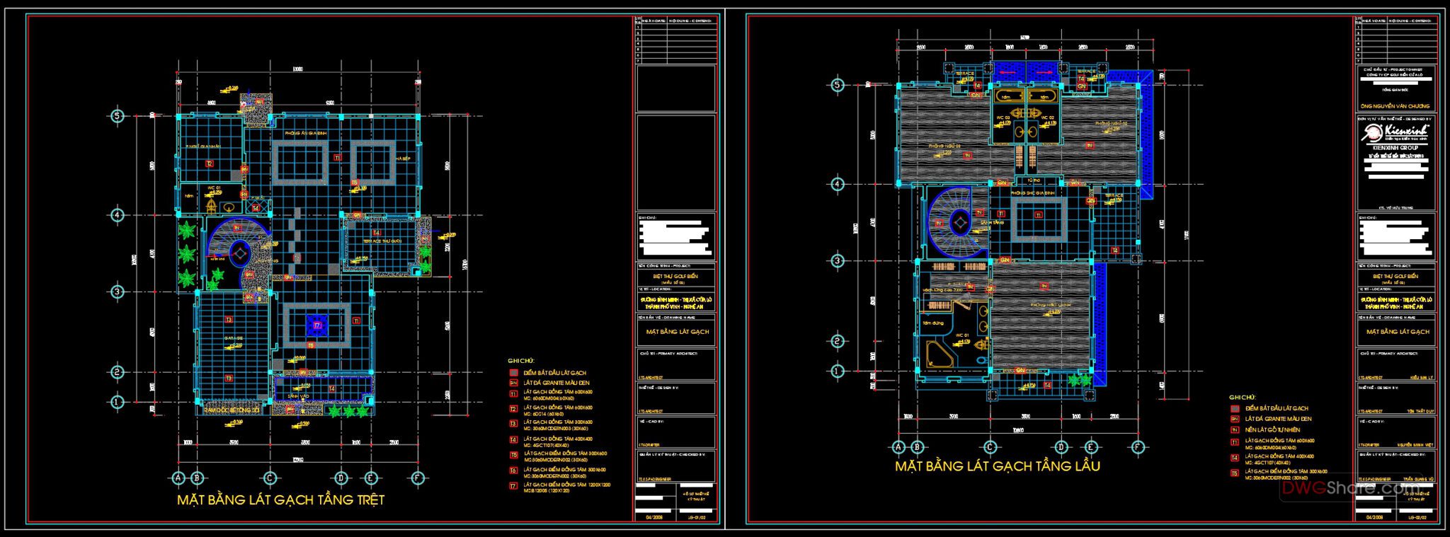 72.CAD Drawings of Tile Flooring