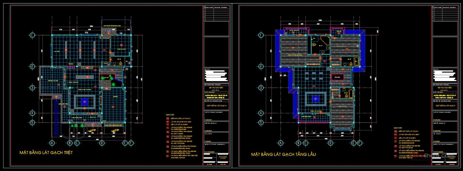 72.CAD Drawings of Tile Flooring