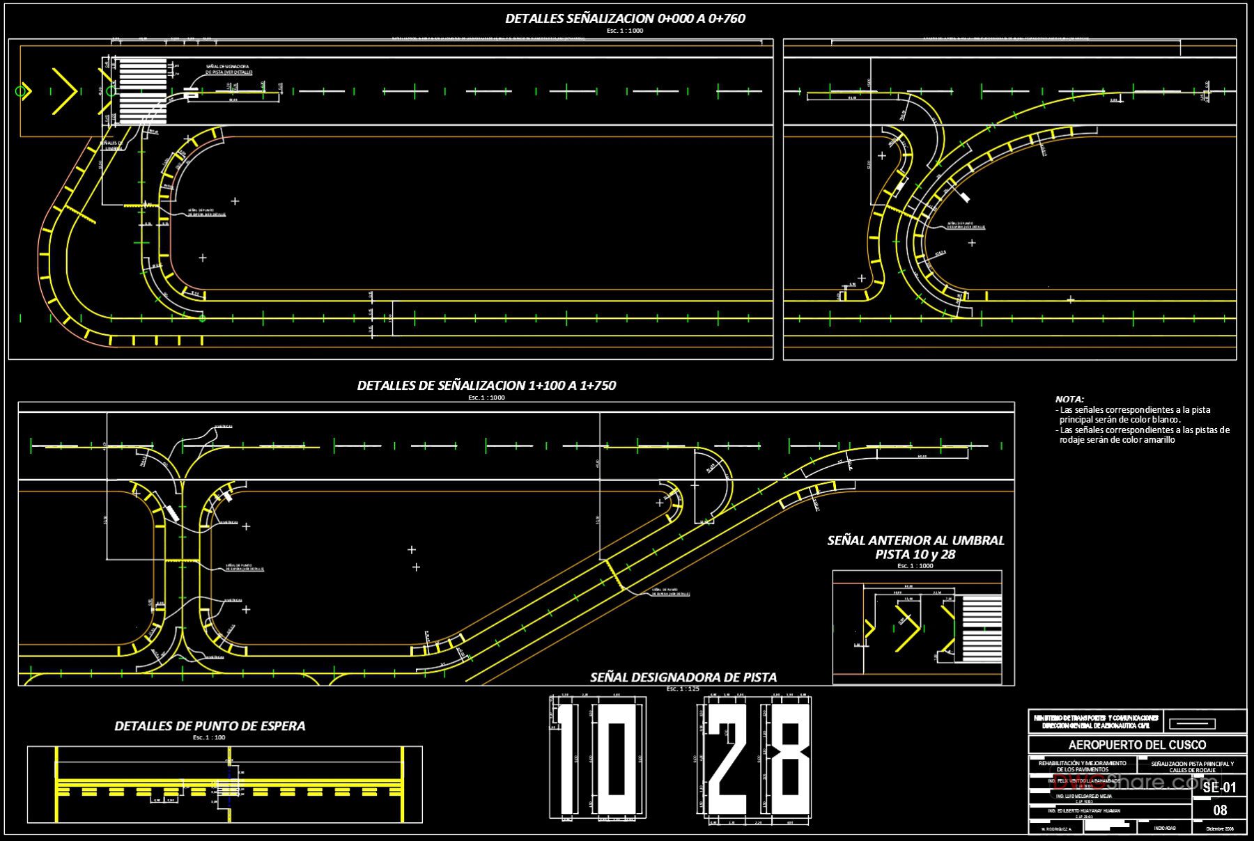 Airpot Runway Signaling Plan Autocad Drawing DWG