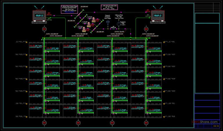 Chilled Water and FCU HVAC Project AutoCAD File Free Download