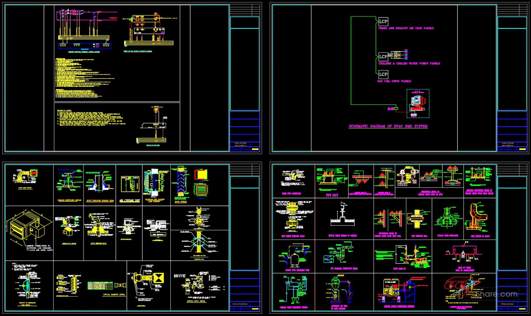Chilled Water and FCU HVAC Project AutoCAD File Free Download