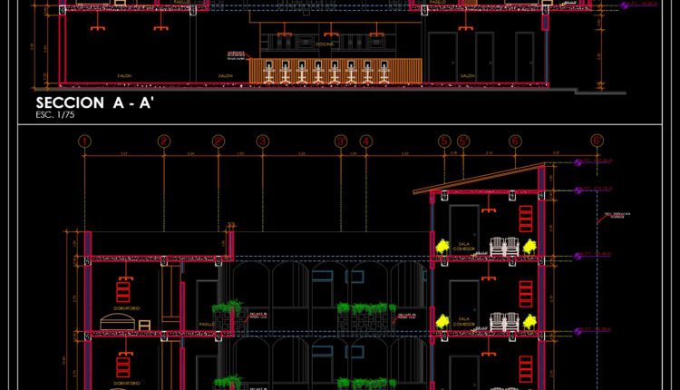 Colonial Hotel Layout Plan and Elevations AutoCAD File DWG - Free Cad ...