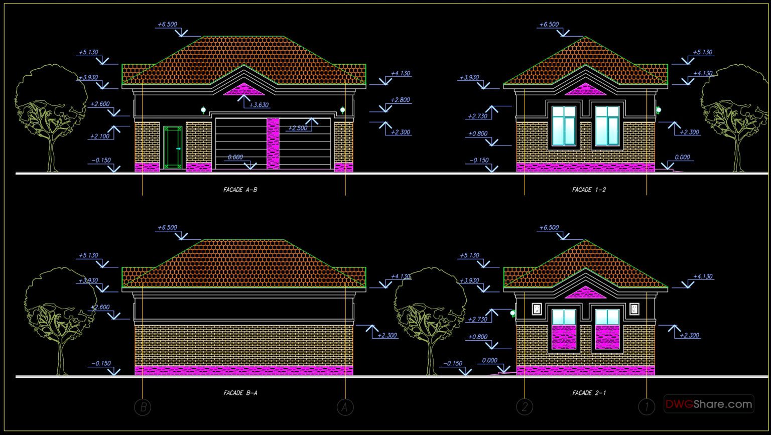 Garage For Two Cars free AutoCAD drawings
