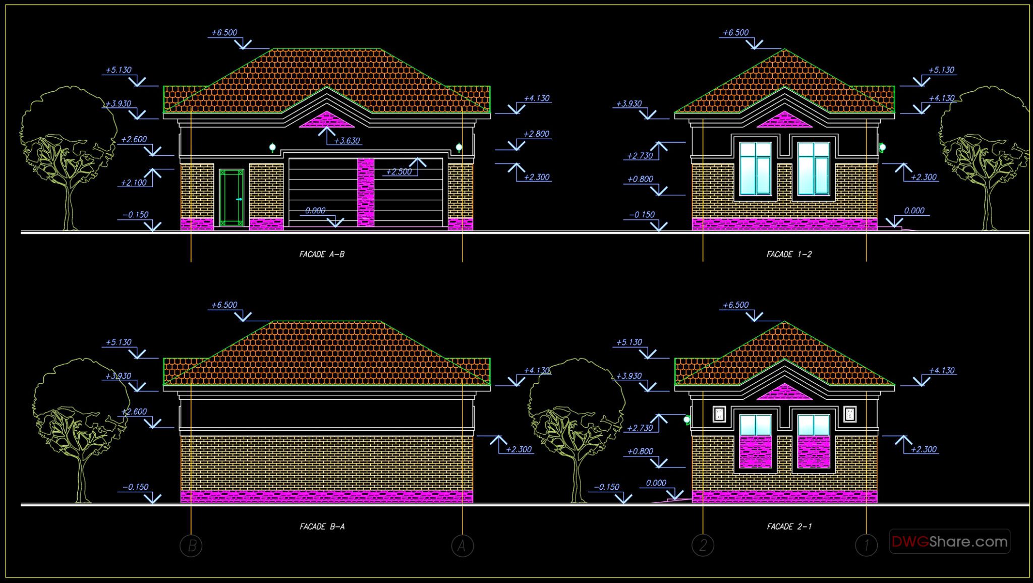 Garage For Two Cars free AutoCAD drawings