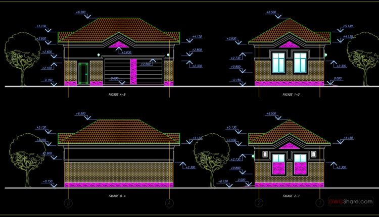 Garage For Two Cars free AutoCAD drawings - Free Cad Blocks, download ...