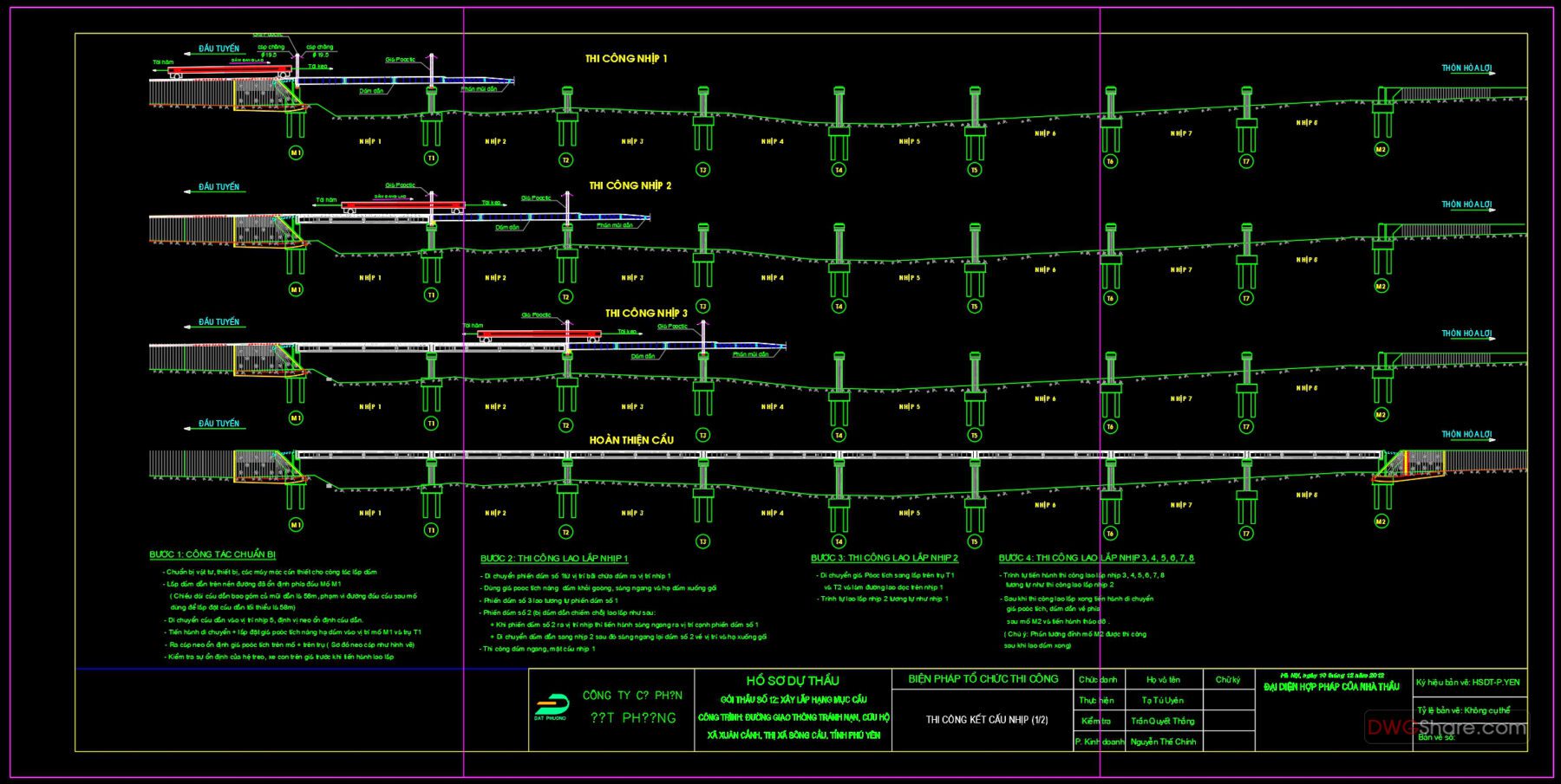 Girder erection free AutoCAD drawings