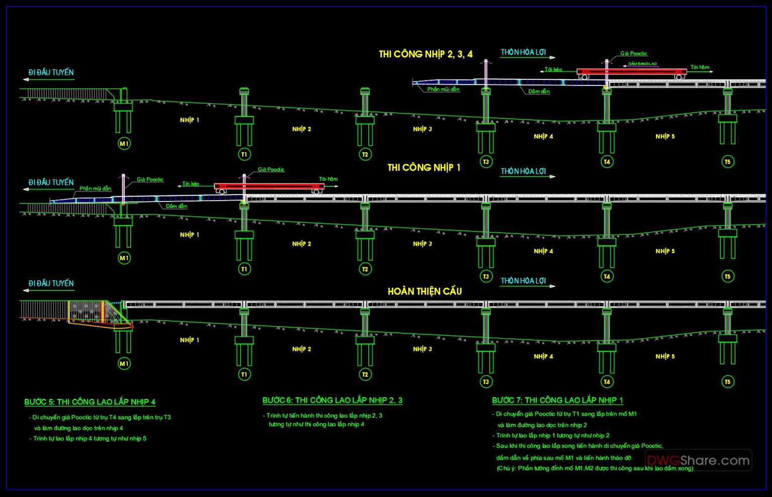 Girder erection free AutoCAD drawings