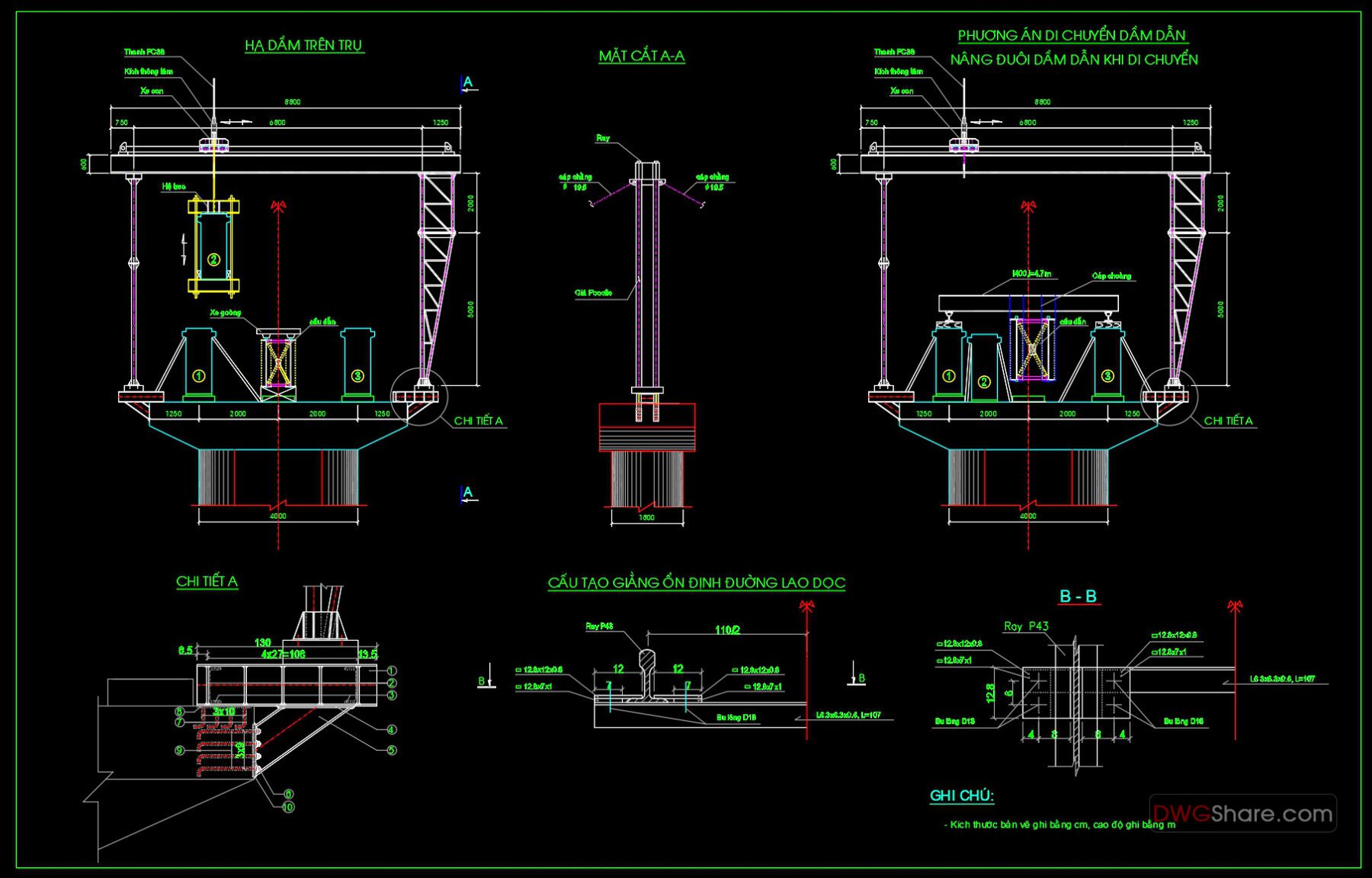 Girder erection free AutoCAD drawings