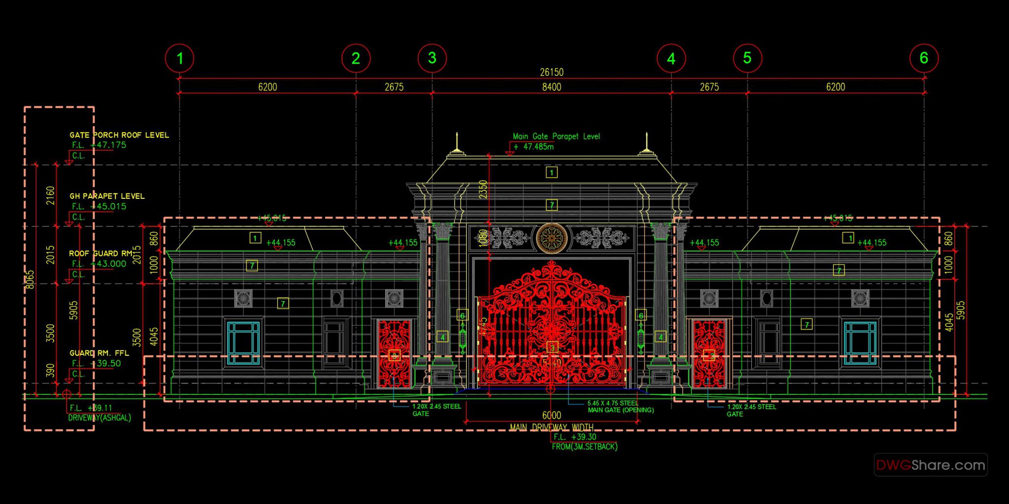 Guard House Layout Plan Elevations and Section Details AutoCAD File ...