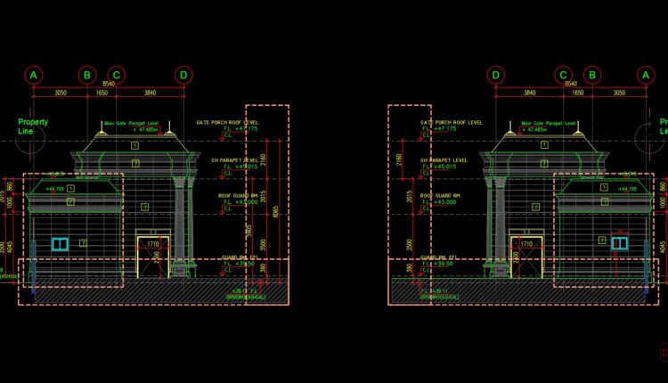 Guard House Layout Plan Elevations and Section Details AutoCAD File ...