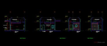 Guard House Layout Plan Elevations and Section Details AutoCAD File ...