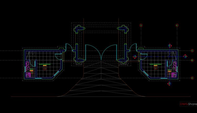 Guard House Layout Plan Elevations and Section Details AutoCAD File ...