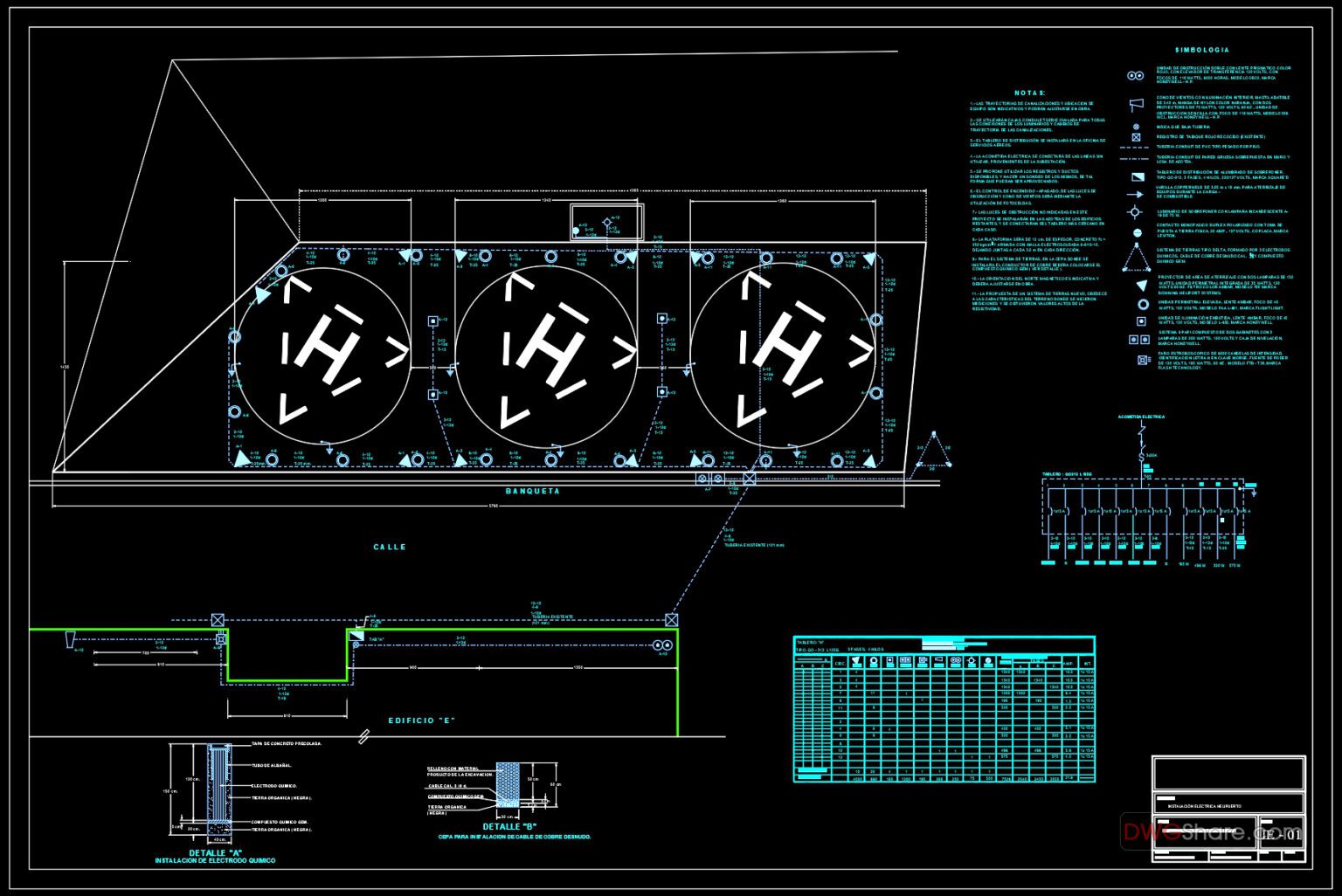 Heliport Electrical Installation Autocad Drawing DWG