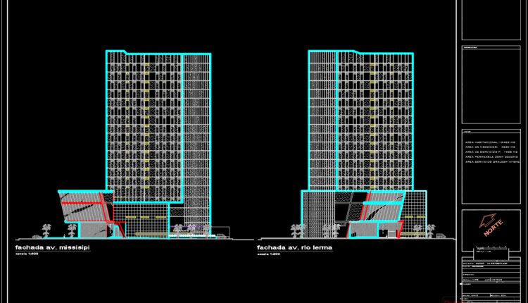 High Rise Four Stars Hotel Plans and Elevation AutoCAD File DWG - Free ...