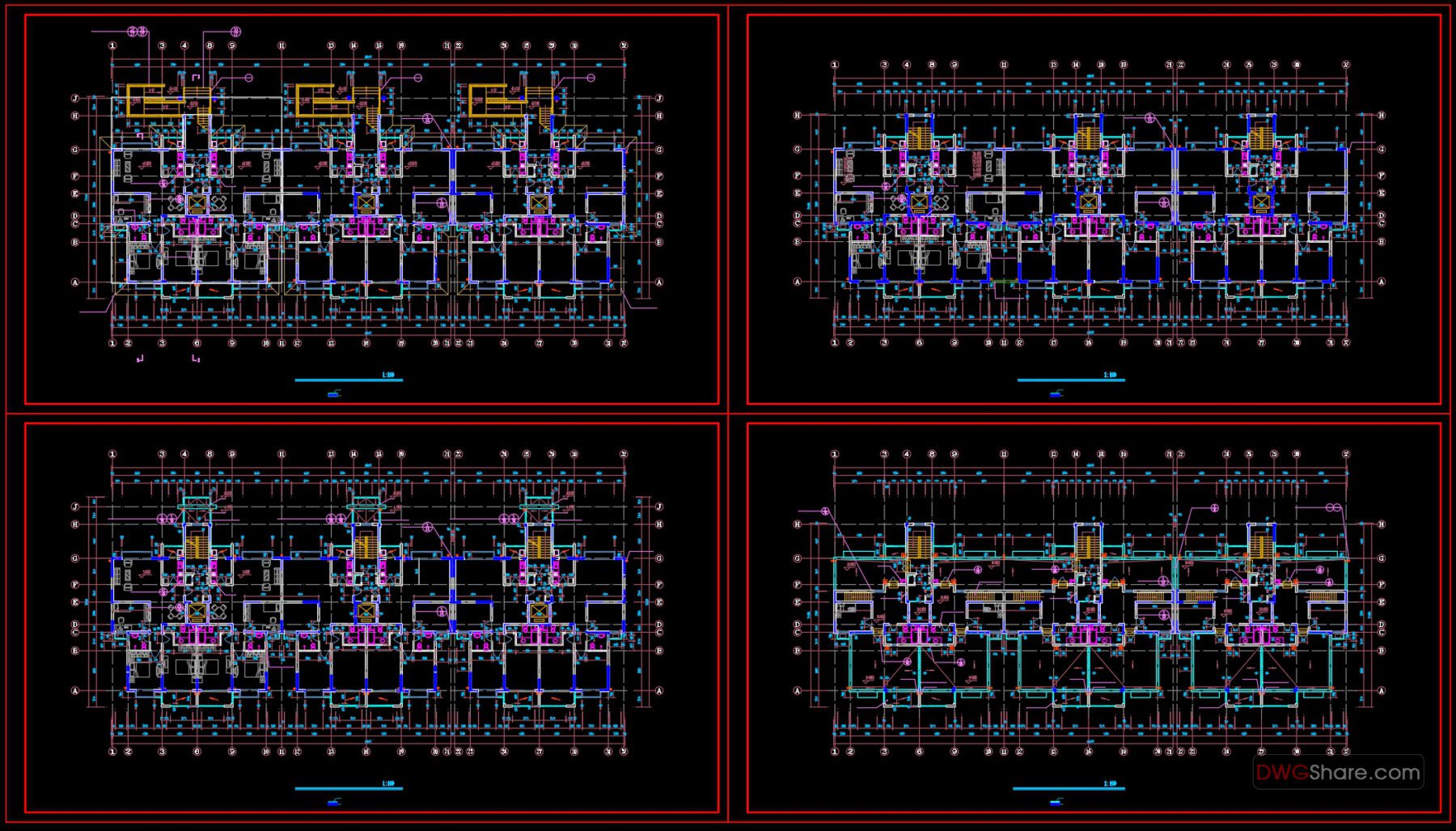High-rise building construction plans AutoCAD File Free Download
